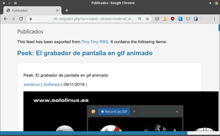 Funcionalidades y características del lector de feeds Tiny Tiny RSS